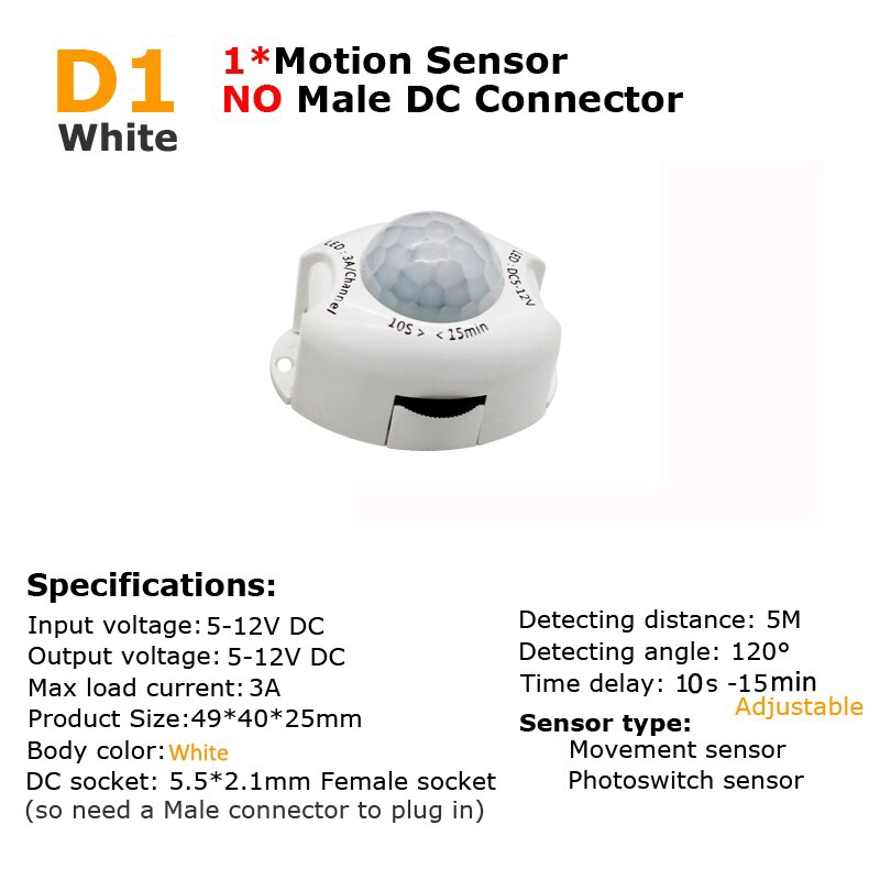 Motion Sensor Light Switch 5V 12V PIR Motion Sensor DC Movement ...
