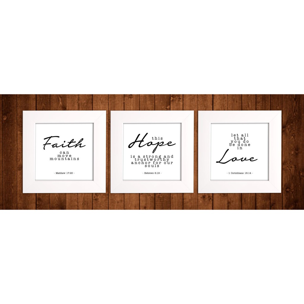 HIASAN DINDING Christian wall Decoration, Faith, Hope, Love, Bible ...