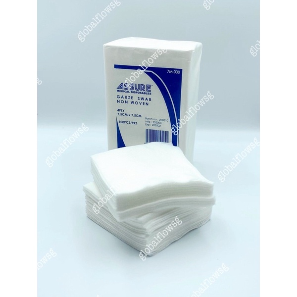 Assure Gauze Swab, Non-Woven, Non-Sterile 7.5CM X 7.5CM X 4-PLY, 100PCS ...