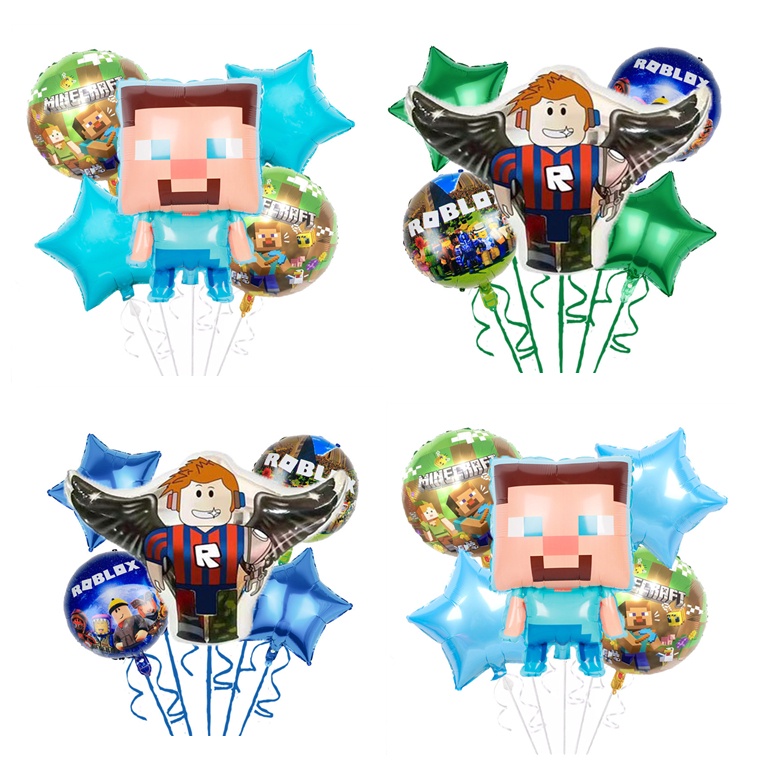 [SG] Minecraft / Roblox Theme Foil Balloon birthday decoration set ...