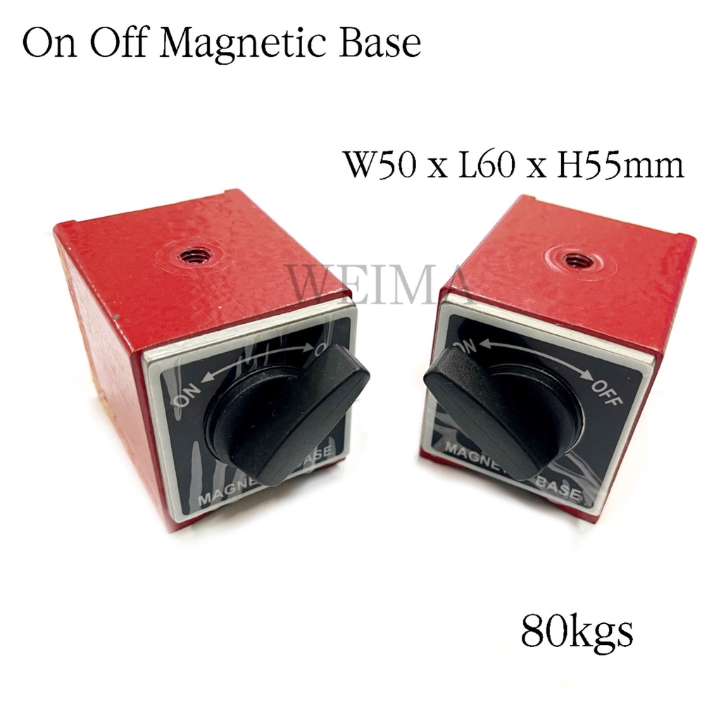 ON OFF MAGNETIC BASE ONLY 50 x 60 x 55MM HOLDING POWER 80KGS | Shopee ...