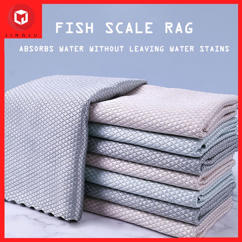 Fish scale rag wipe glass without watermark absorbent cleaning cloth ...