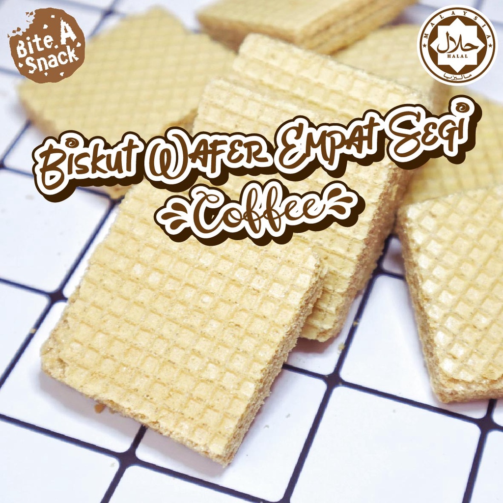 HALAL Biskut Wafer Empat Segi (Coffee) | Square Wafer Biscuits (Coffee ...