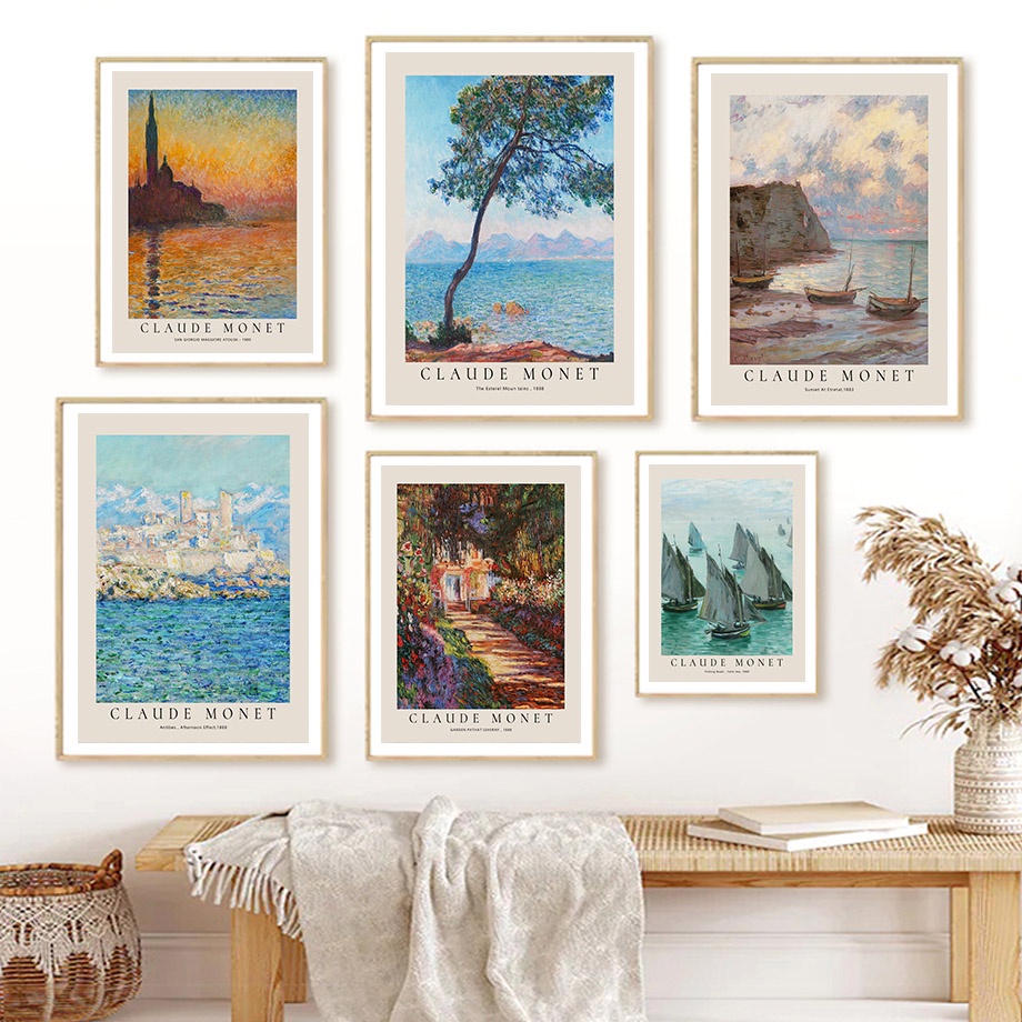 Claude Monet French Impressionists Exhibition Wall Art Abstract Vintage ...