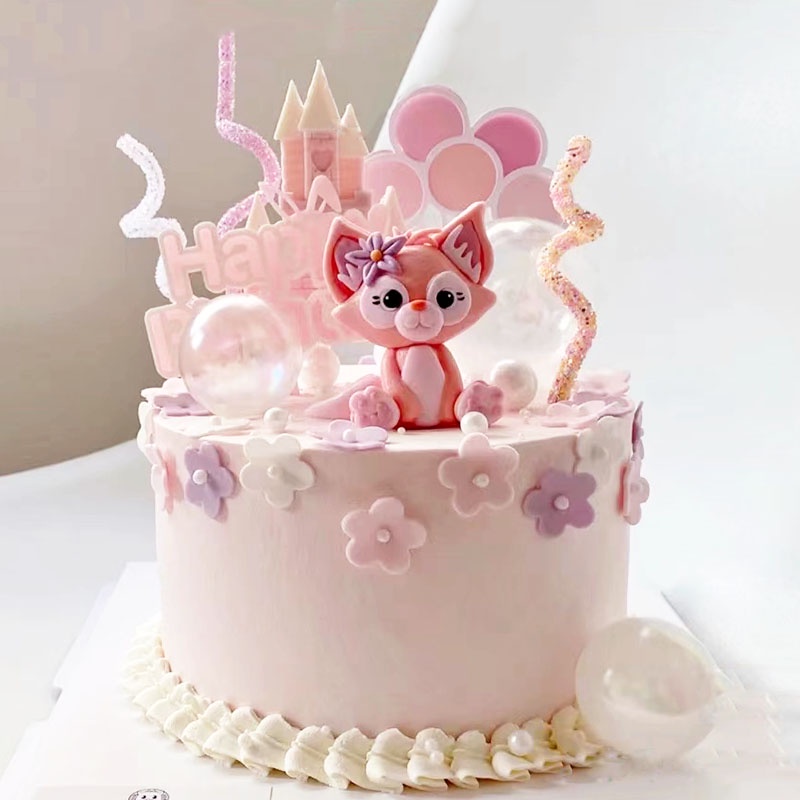 Little Fox Lingna Belle Baking Cake Decoration Chuan Sadaji Birthday ...