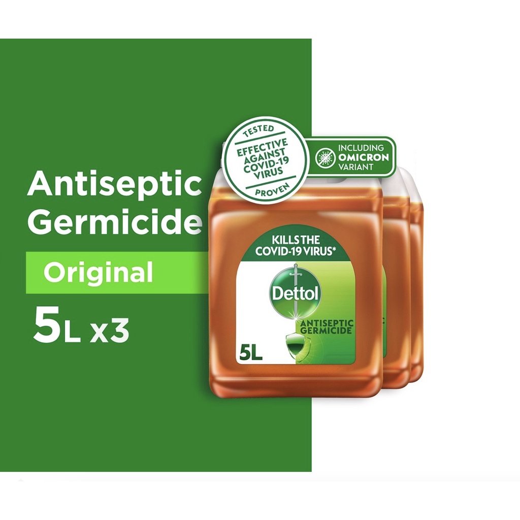 [Bundle of 3] Dettol Antiseptic Germicide - 5L (99.9% of Virus ...