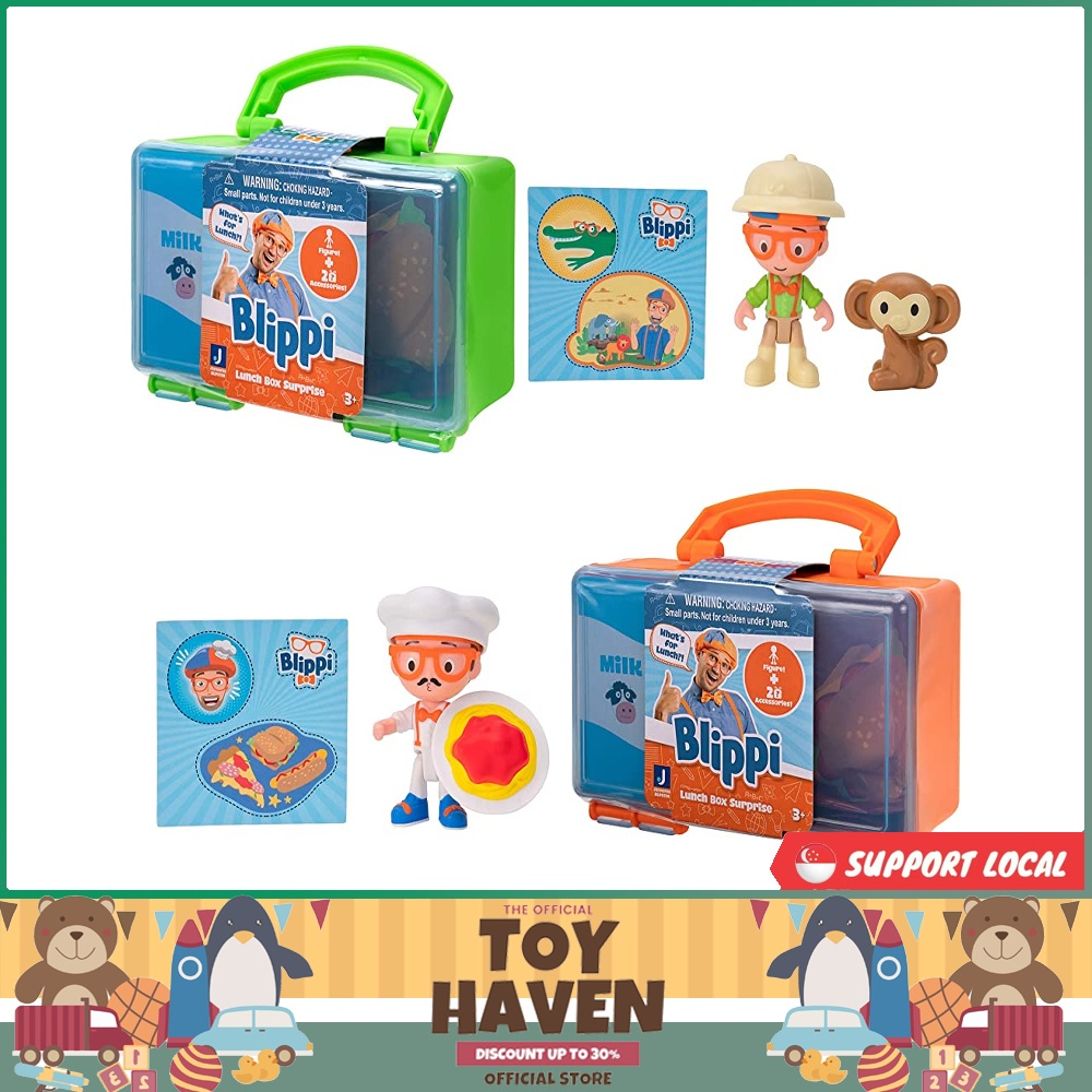 [sg stock] Blippi Toy Lunch Box 2 Pack, Chef and Zookeeper 2.5 Inch ...