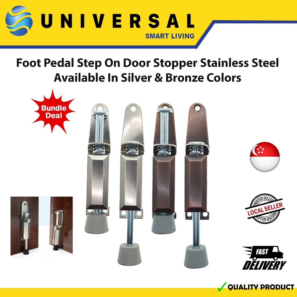 [SG SHOP SELLER] Foot Pedal Step On Door Stopper Stainless Steel ...