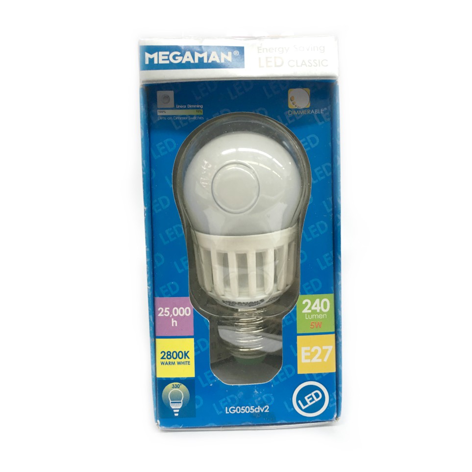 MEGAMAN LED Light Bulb 5W LG0505DV2 2800K | Shopee Singapore