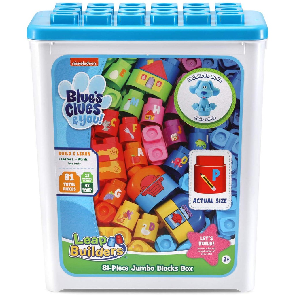 LeapFrog LeapBuilders Blue's Clues and You! 81-Piece Jumbo Blocks Box ...