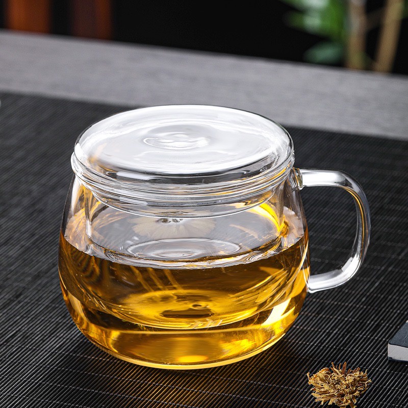 [SG Stock] 3 In 1 Tea Cup Set with Filter+Lid Heat resistant High ...