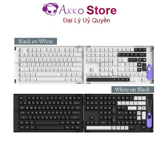 Akko Keycap Black on White / White on Black BoW Mechanical Keyboard ...