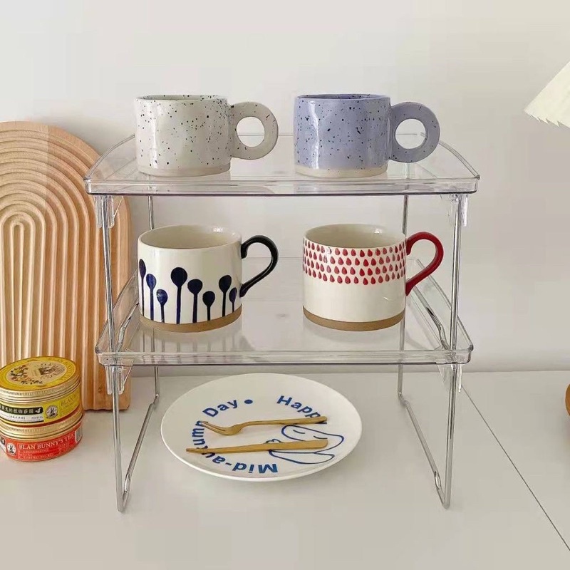 🔥SG READY STOCK🔥Acrylic Clear Cup Holder/ Mini table / Kitchen Foldable ...