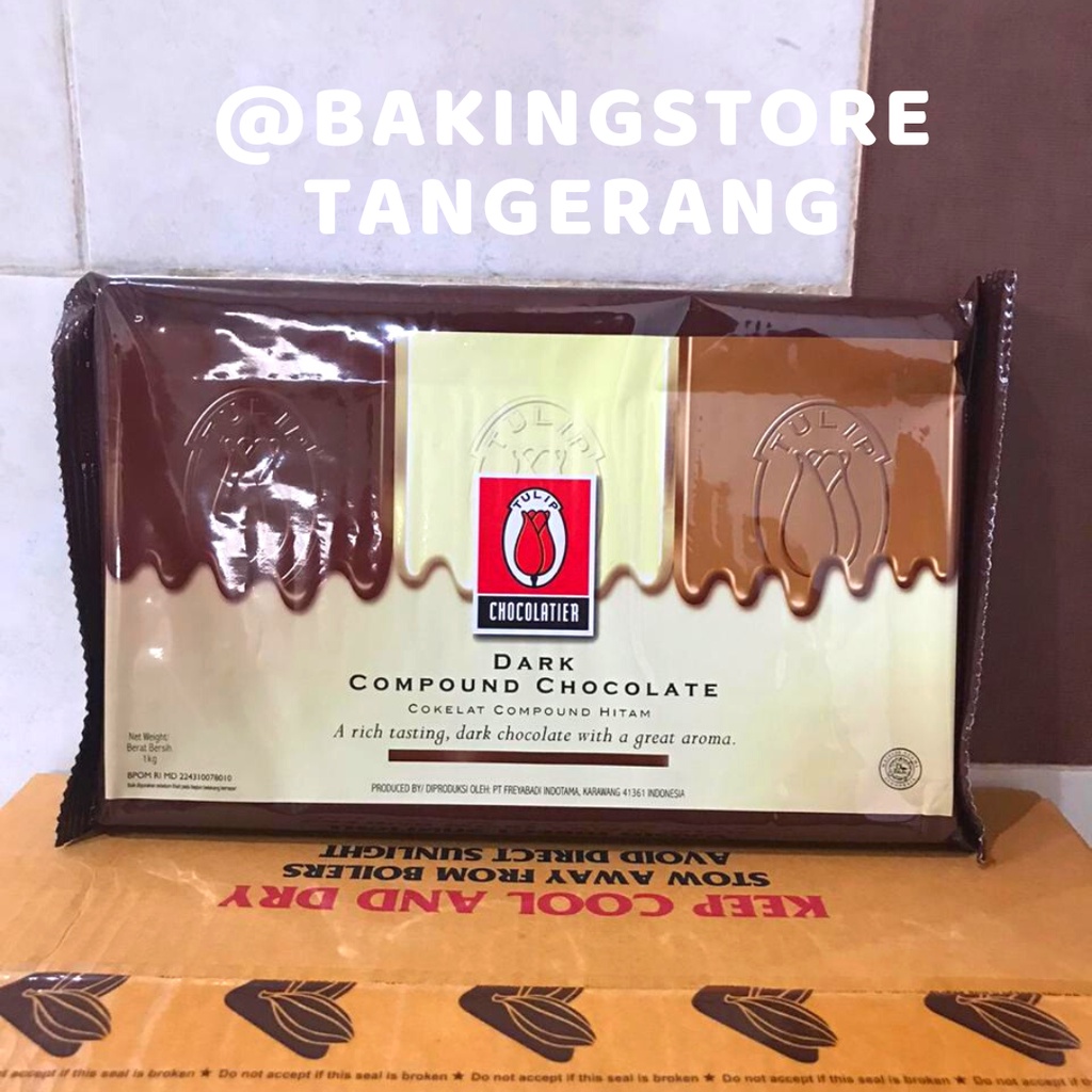 Tulip Dark Compound Chocolate 1KG | Dark Chocolate Tulip 1 kg | Shopee ...