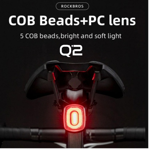 Rockbros Q2 Rear Bicycle Light 5 Modes Tail Light Bright Waterproof ...