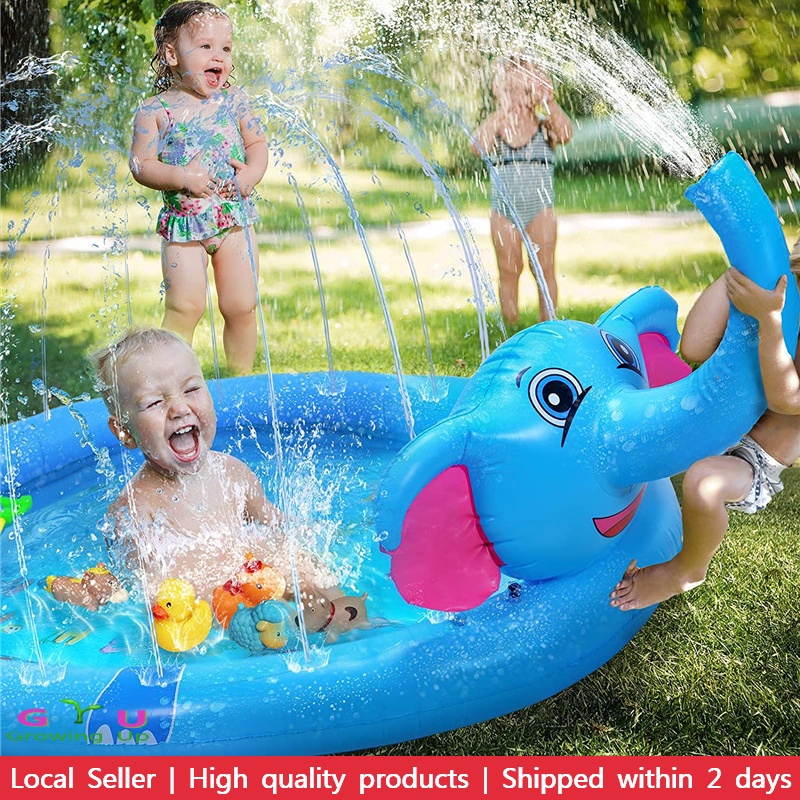 GU [SG Stock] Inflatable Children's Elephant Swimming Pool with Water ...