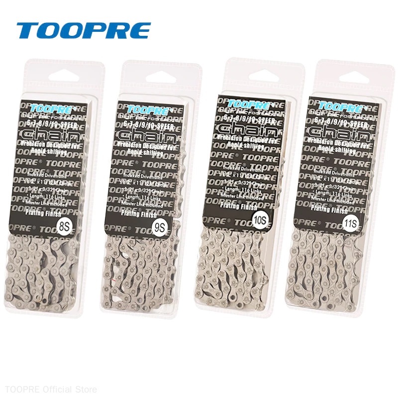 Toopre Bicycle Chain Ultralight 116 Links Velocidade Silver Bike Chains ...