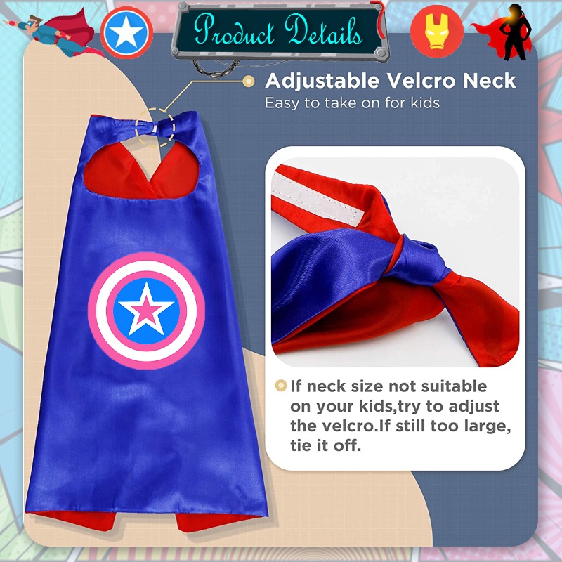 [Choo Choo Toy] 万圣节儿童英雄披风 Kids Halloween Costume Cape Mask Birthday ...