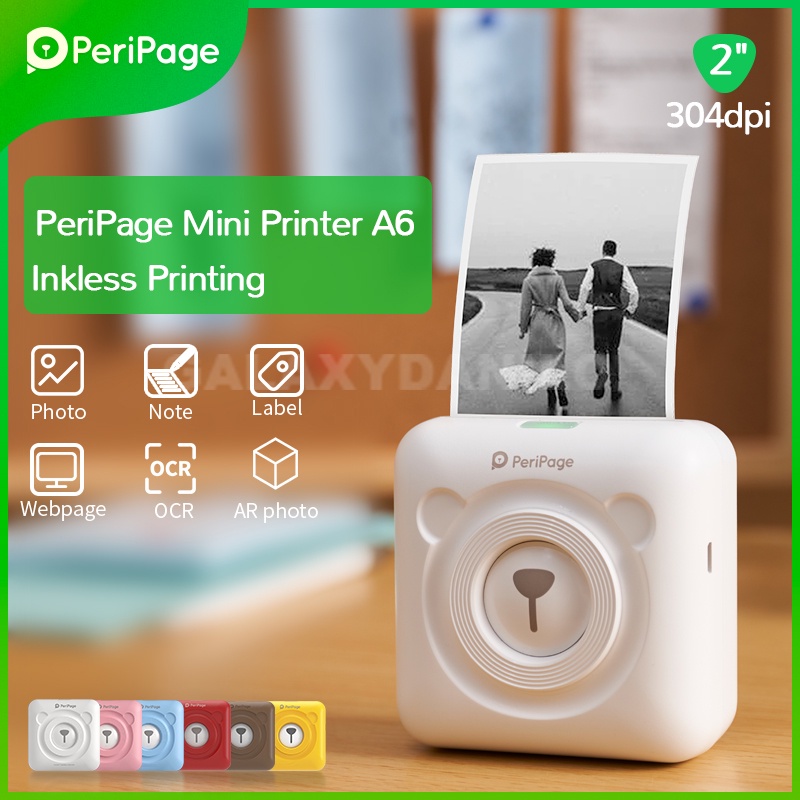 PeriPage Bluetooth Portable A6 Mini Printer 58mm Bluetooth Thermal ...