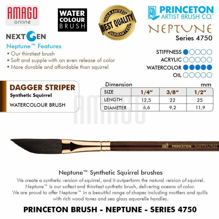 Princeton Neptune Watercolor Brush - Dashboard - Choose Size | Shopee ...