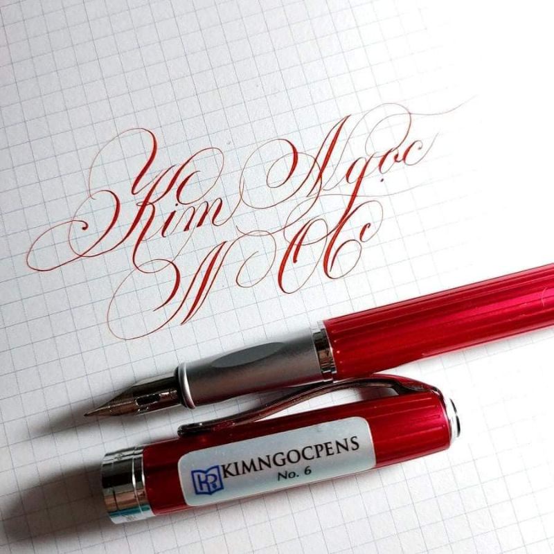 Kimngocpens N06 fountain pen large leaf pen beautiful handwriting pen ...