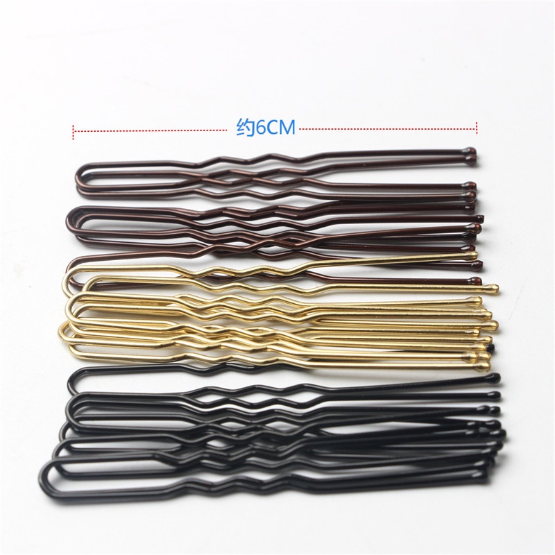 50 pcs/Bag 5/6/7cm U Shaped Alloy Hairpins Waved Hair Clips Simple ...