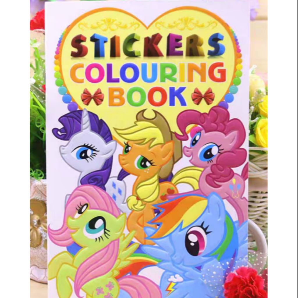 Stickers colouring book A5, kids birthday party goodies item | Shopee ...