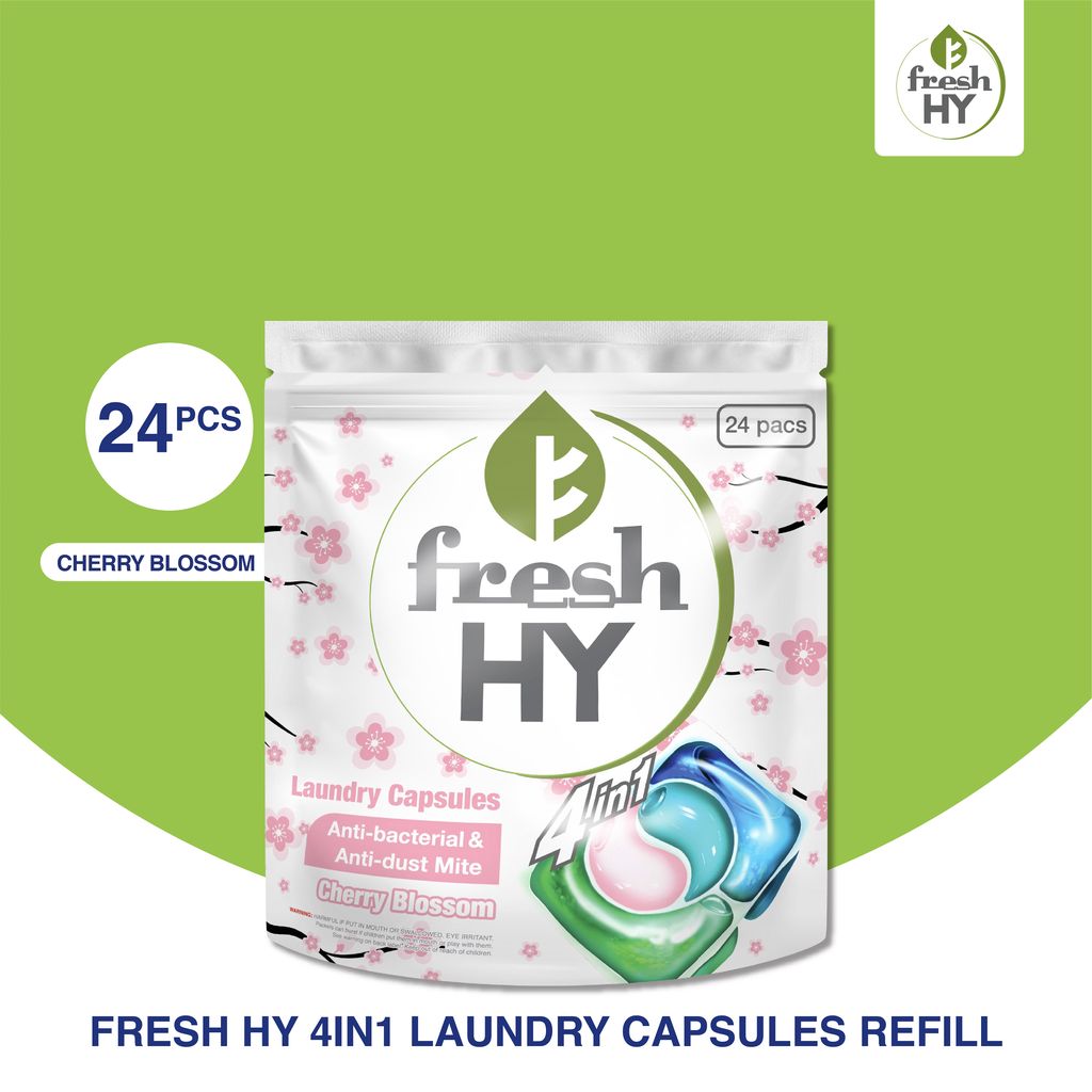 Fresh HY 4in1 Laundry Capsules 24 Pods – Cherry Blossom | Shopee Singapore