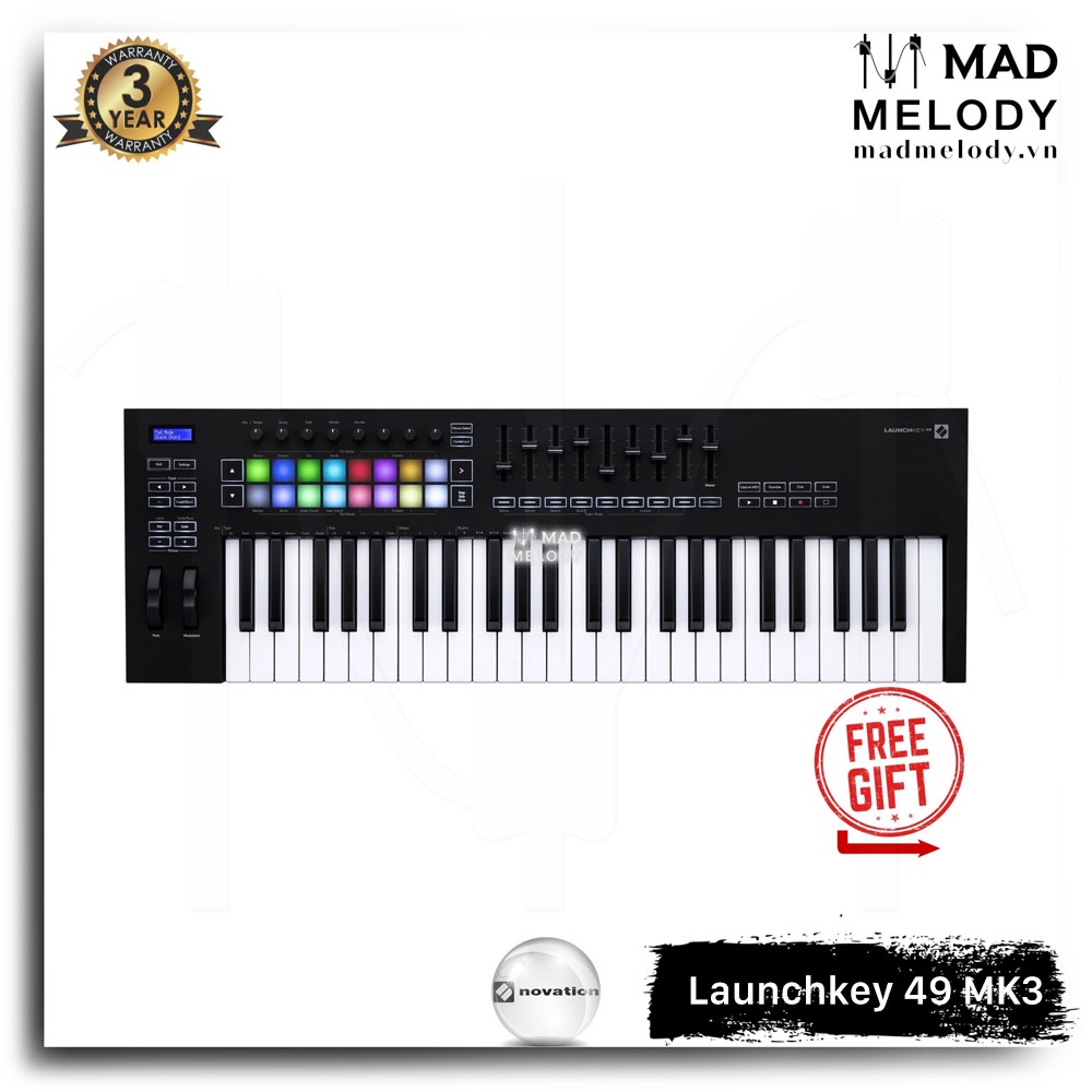 Novation Launchkey 49 MK3 USB MIDI Controller (range 3 49-key Launchkey ...