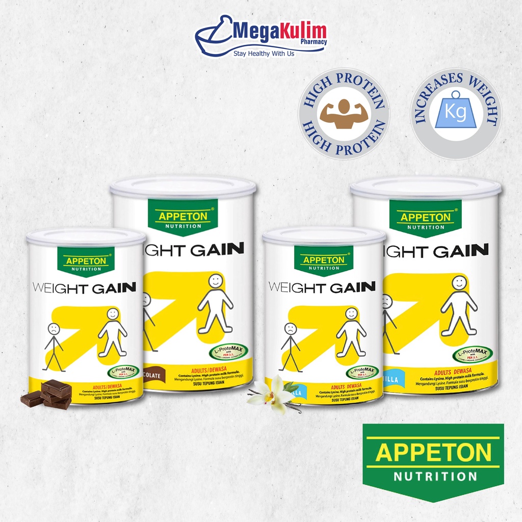 Appeton Weight Gain Adult Vanilla / Chocolate (450g / 900g) | Shopee ...