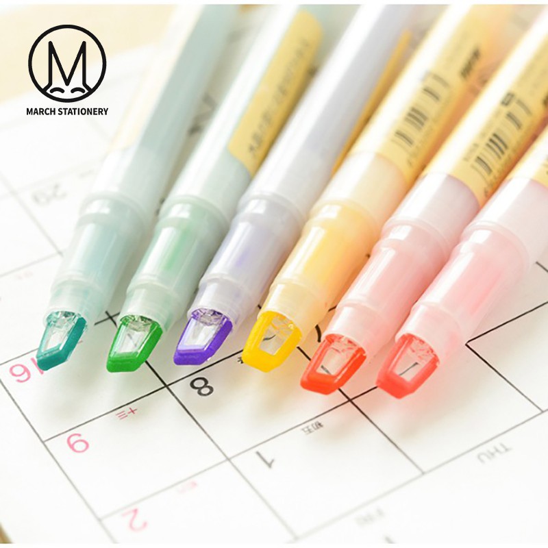 March 6 pcs/Set- Highlighter Pens Window and Soft Highlighter Pens for ...