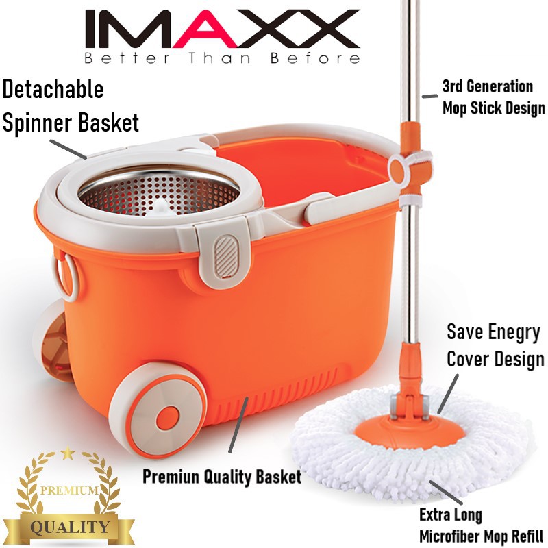 IMAXX Premium Quality Walkable Mop WM-08 Pro Max with 2 Mop Refill ...