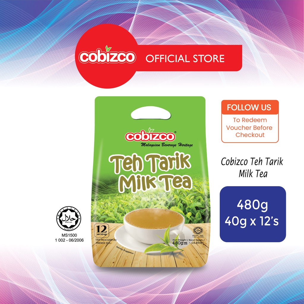 COBIZCO Teh Tarik Milk Tea 480g (40g x 12's) | Shopee Singapore