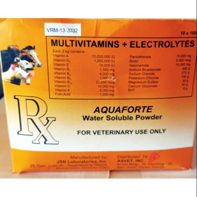 AQUAFORTE WATER SOLUBLE 100GMS( Multivitamin + Electrolytes ) | Shopee ...