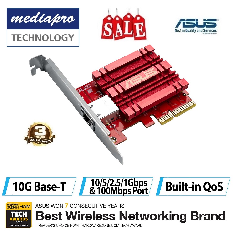 ASUS XG-C100C 10G Base-T PCIe Network Adapter, Compatibility of 5/2.5 ...
