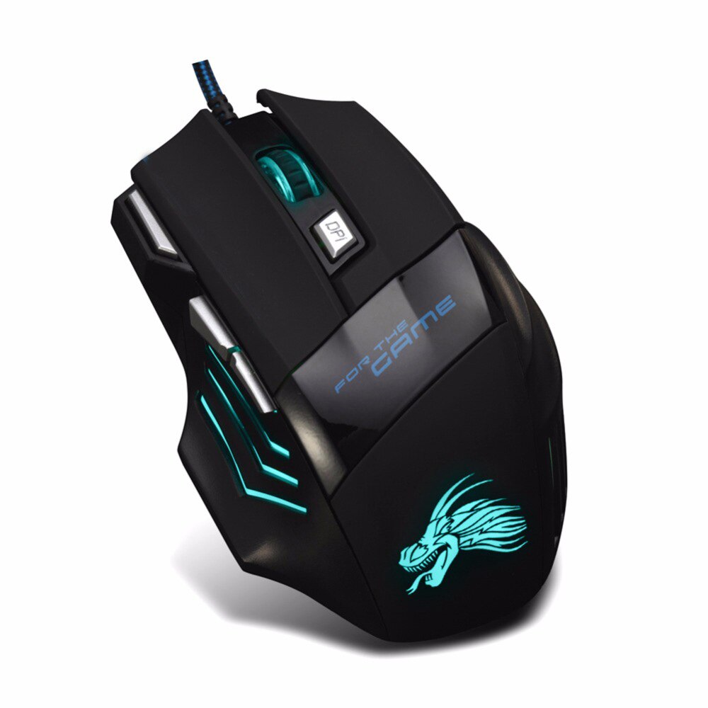5500 DPI Optical USB Wired Mouse LED Blight Gaming Mouse Professional 7 Button Mouse Mice for ...