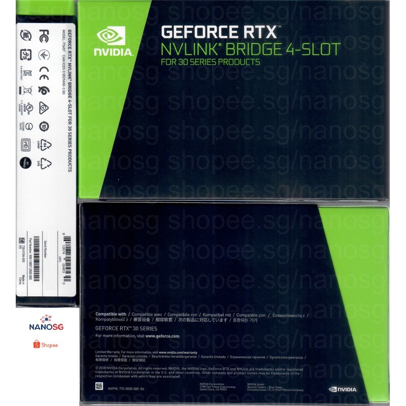 NVLink Bridge 4 PCIe Slot Depth version NVIDIA GeForce RTX 3000 ...