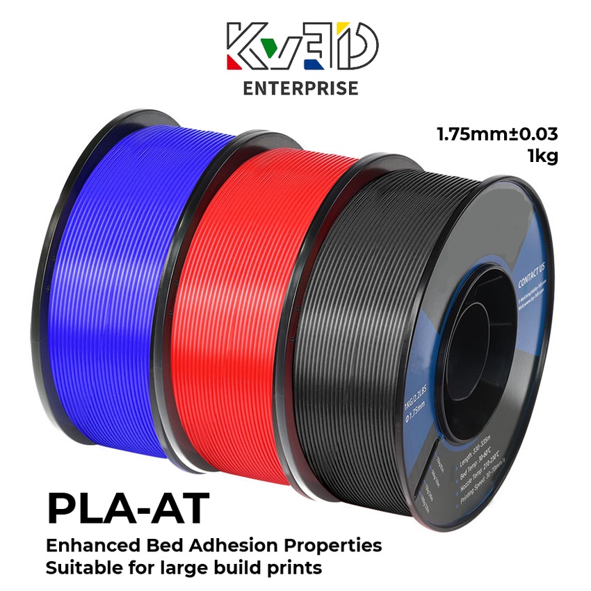 [Local Stock] PLA-AT 3D Printing Filament 1.75mm 1kg | PLA | Good Bed ...
