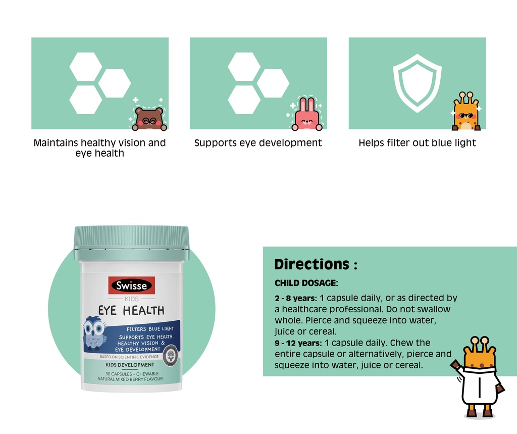 Swisse Kids Eye Health 30 caps [BaeBear.sg] | Shopee Singapore