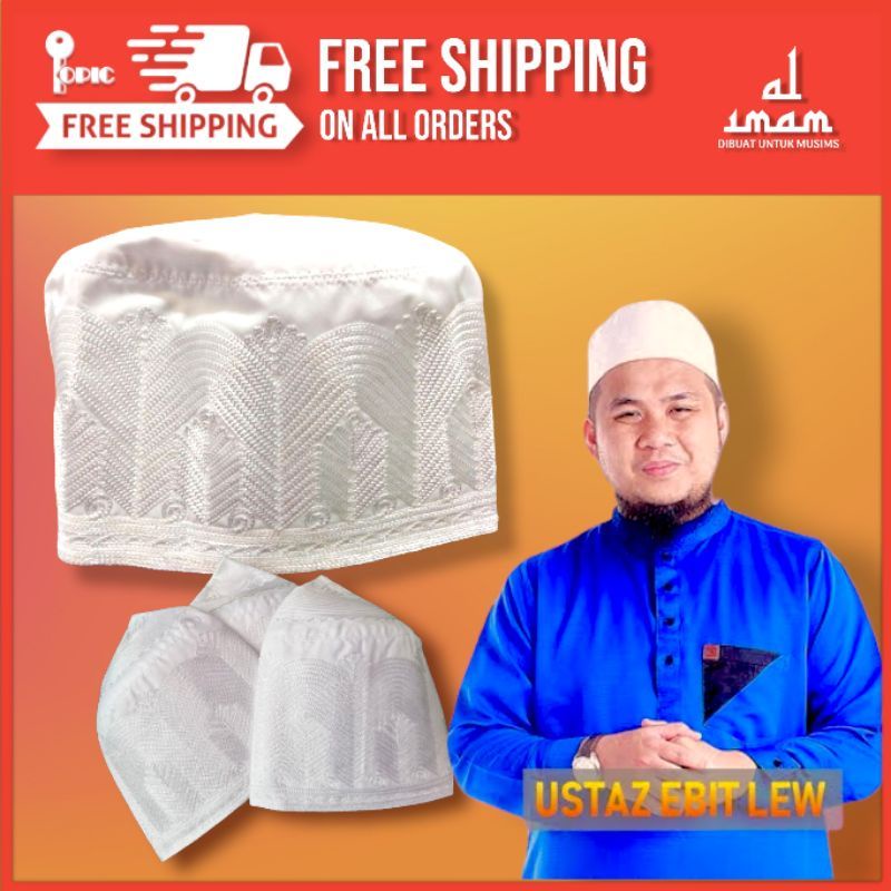 PUTIH The Skullcap Is Used By Ustaz Ebit Lew/Al Bukhari Skullcap/White ...