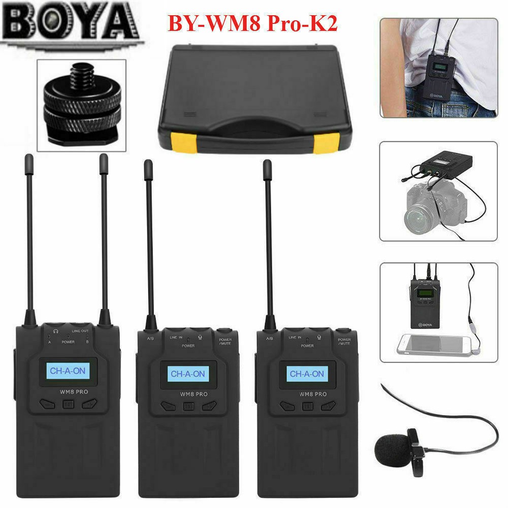 BOYA BY-WM8 Pro-K2 UHF Dual-Channel Wireless Microphone System | Shopee ...