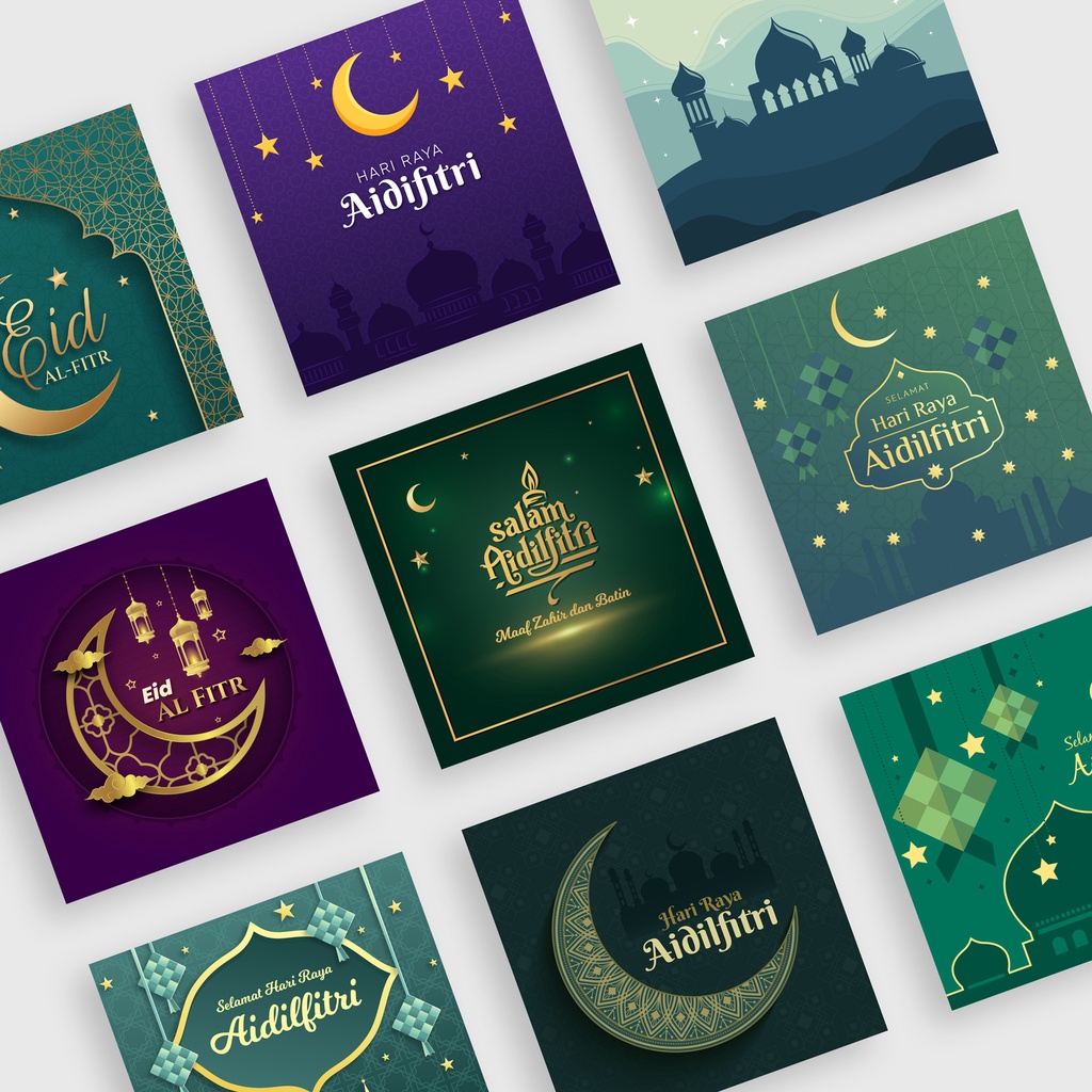 Hari Raya Aidilfitri Card (Front Printing) Kad Thank You/Message Card ...