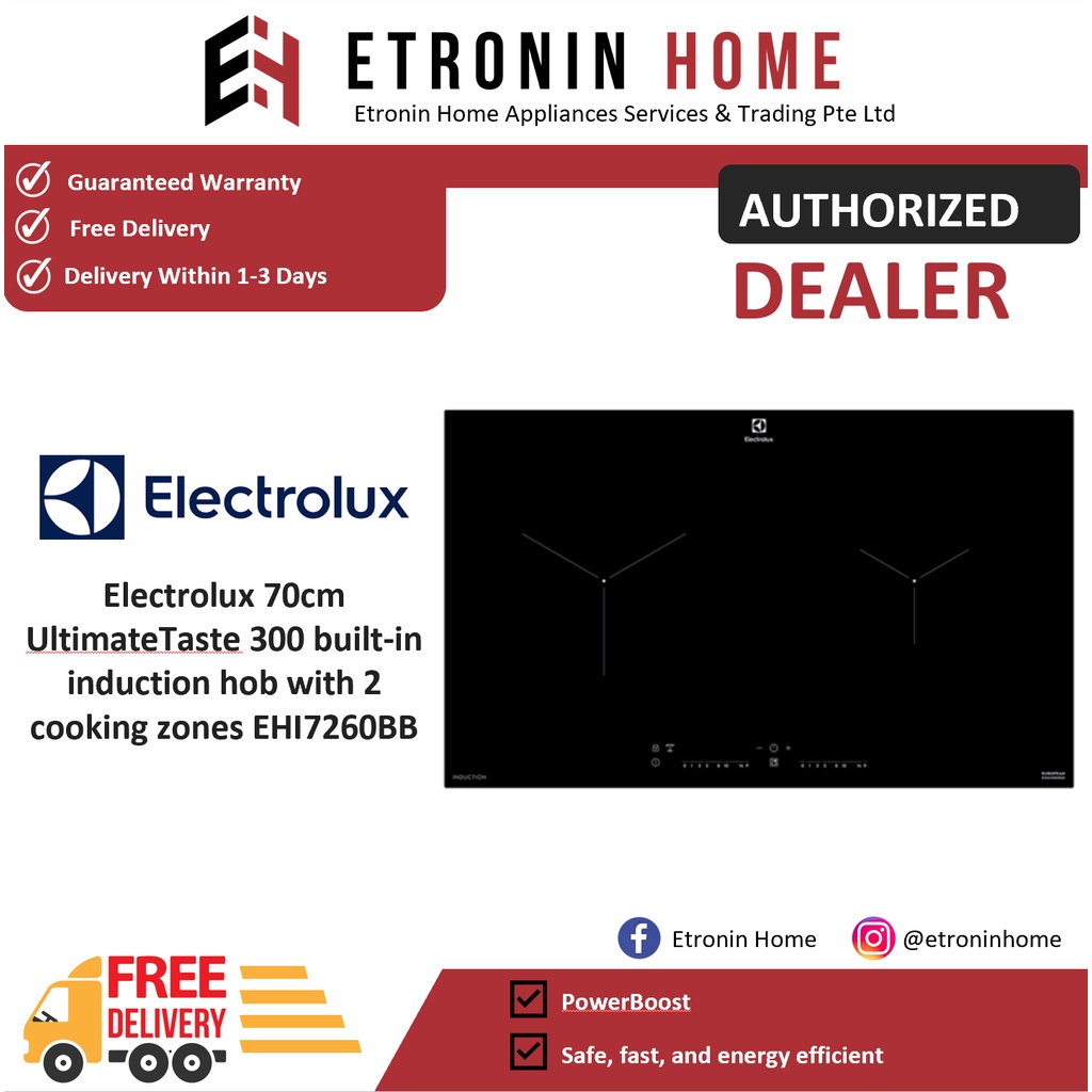 Electrolux 70cm UltimateTaste 300 built-in induction hob with 2 cooking ...
