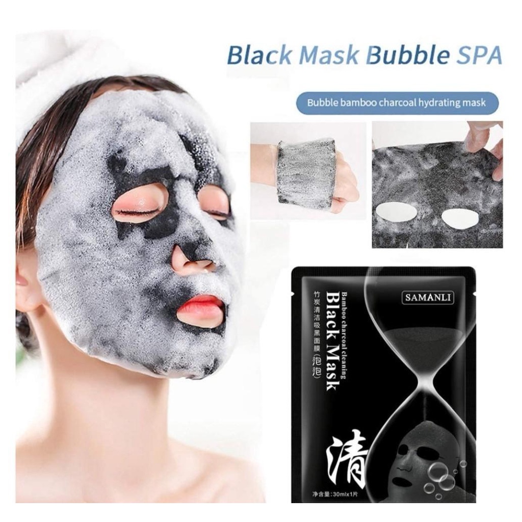 10PCS SAMANLI BUBBLE MASK CHARCOAL BAMBOO MASK 5PCS X 2 BOX SG READY ...