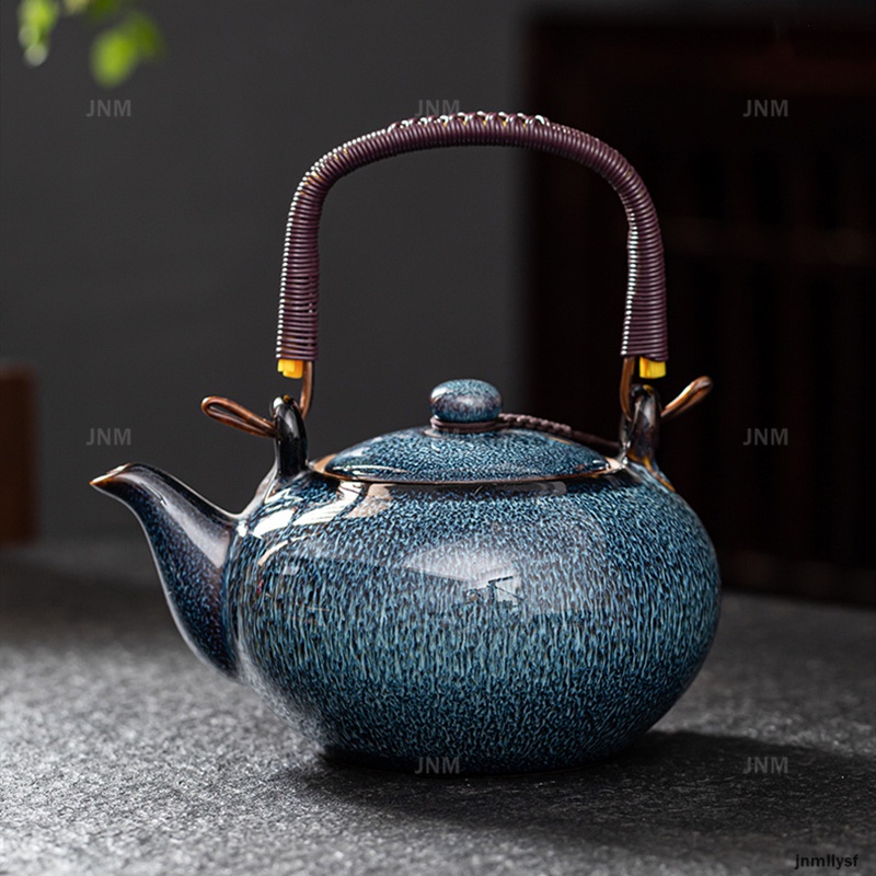Chinese Style Ceramic Lifting Beam Teapot 700ml Kiln Change Ceramic Tea ...