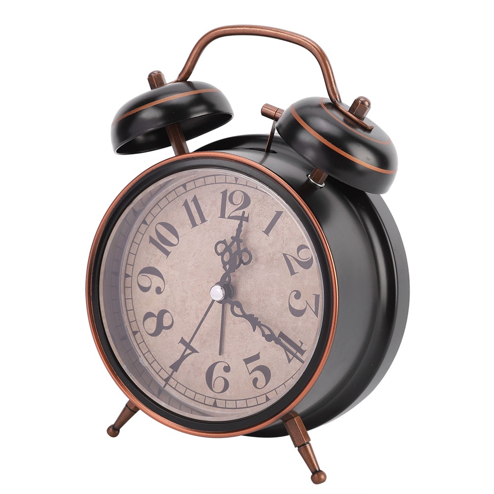 Alarm clock Luminous vintage mechanical manual Double bedroom double ...