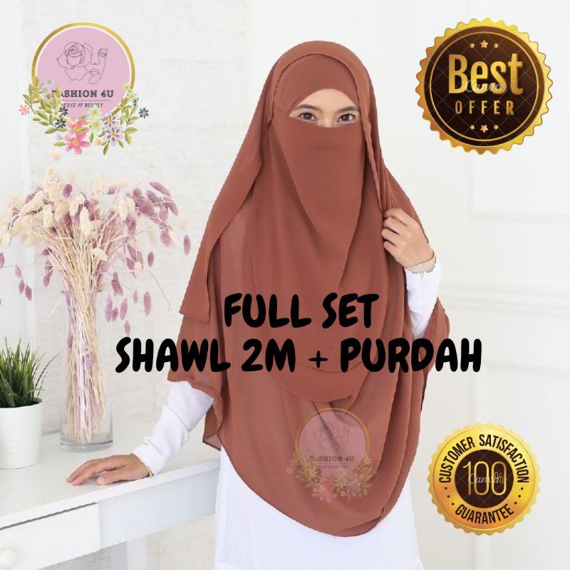 Clearance Buy 1 Get 1 Free Shawl 2 Meters AND Purdah ONCE Stone / Empty ...
