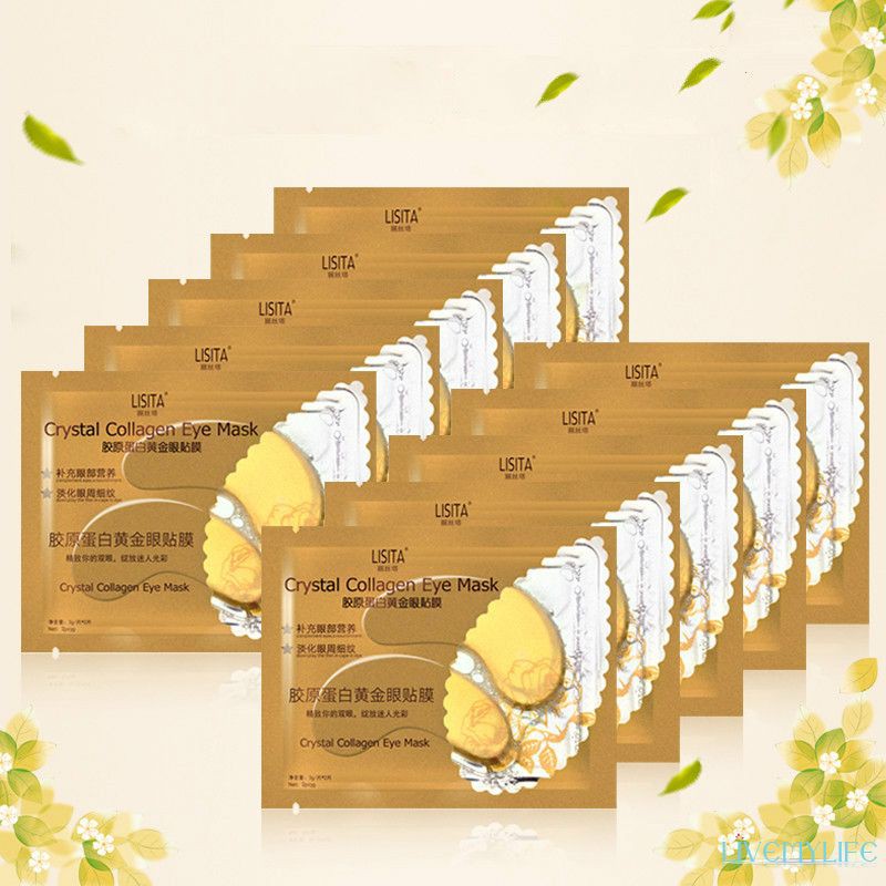 Gold Crystal Eye Mask Eye Patches For Eye Care Dark Circles Black Eye ...