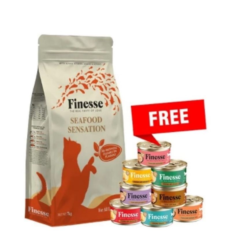 Finesse Dry Food 6KG/9KG +[Free 24 cans Finesse Assorted Canned Food ...