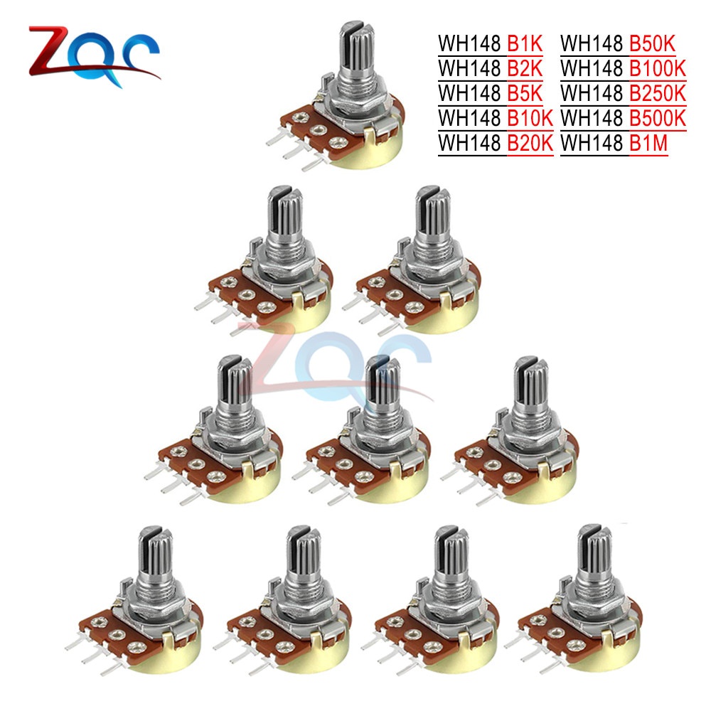 5Pcs / Lot Potentiometer Resistor 1K 2K 5K 10K 20K 50K 100K 250K 500K ...